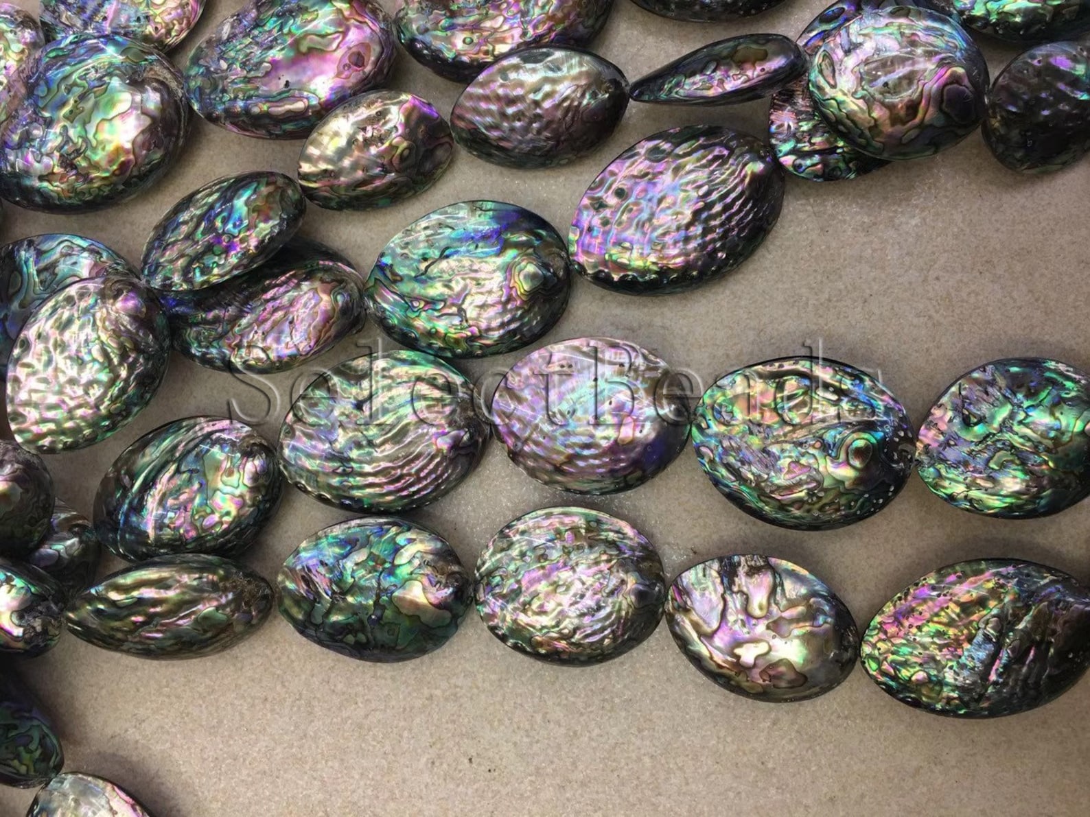 Abalone shell oval pendant purple green paua shell necklace | Etsy