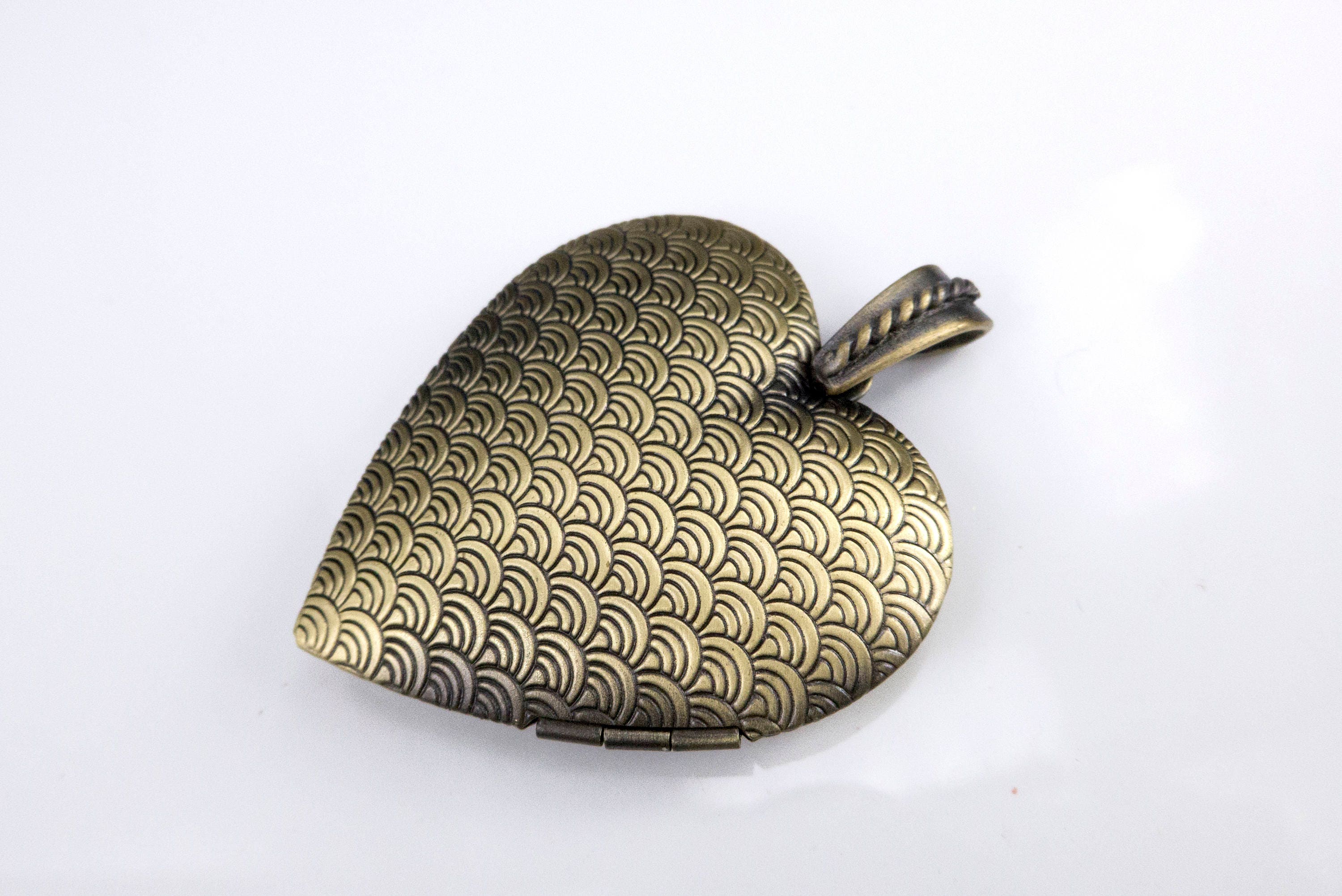 Large Heart Locket Pendant - Heart Charm Locket Gift - Jewelry Locket ...
