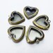 Heart Frame Lockets Heart Shape Locket Charms Brushed Antique Bronze ...