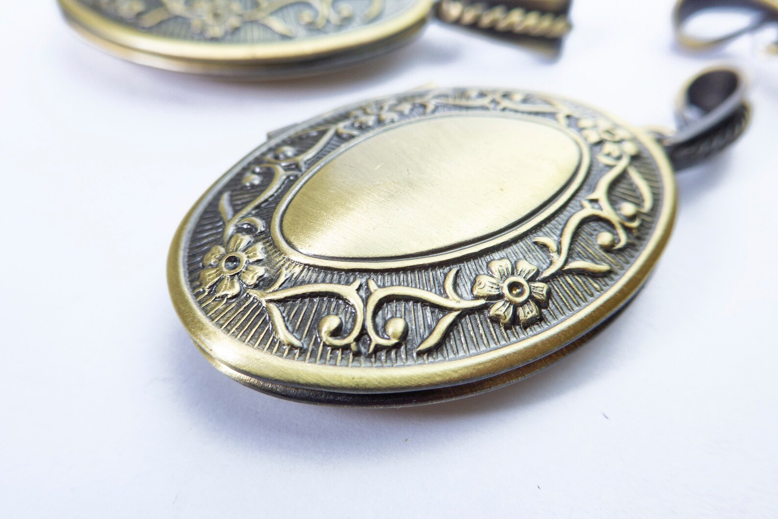 Brushed Brass Lockets Oval Brass Lockets You Can Put Charms - Etsy