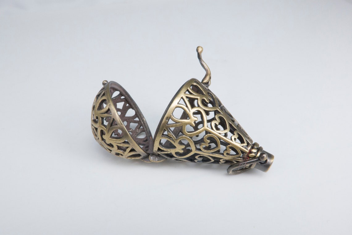 Long teardrop brass lockets bronze tone metal lockets | Etsy