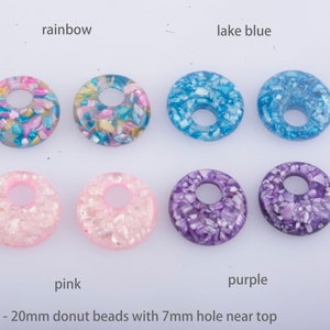 MOP Sea Shell Donut Beads Real Ocean Shell in Resin Diamond Shaped ...