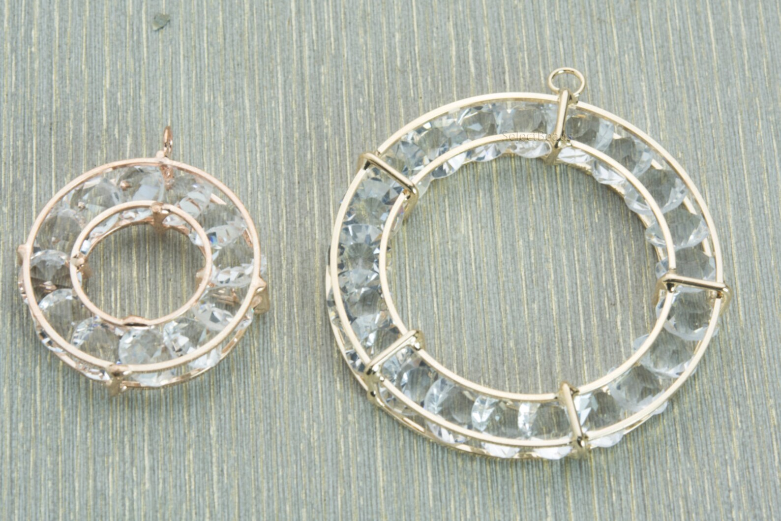 Clear Rhinestones Circle Pendants Clear Crystal Round Circle - Etsy