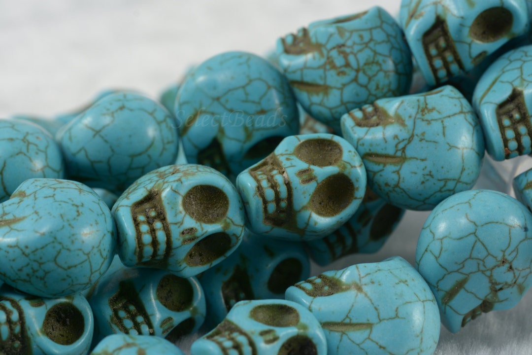Synthectic Turquoise,skull Turquoise,skull Beads,blue Turquoise, Blue ...