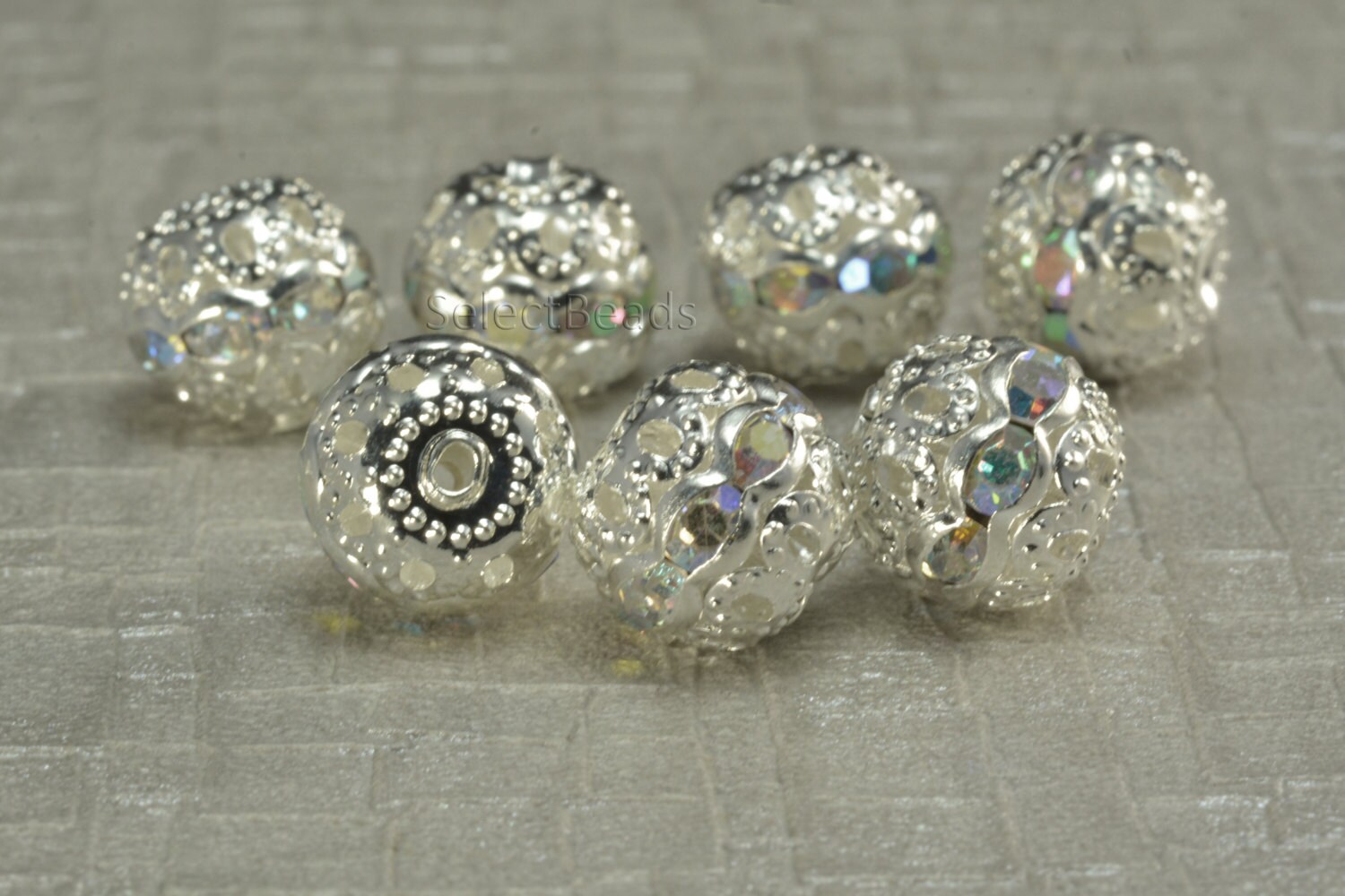 Coated Rhinestone Silver Balls AB Rainbow Color Sparkle - Etsy
