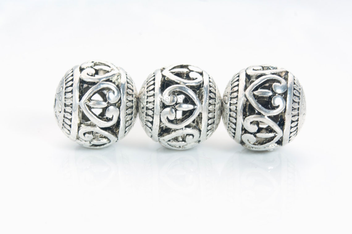 Heart Filigree Alloy Beads - Filigree Metal Beads for Jewelry Making ...