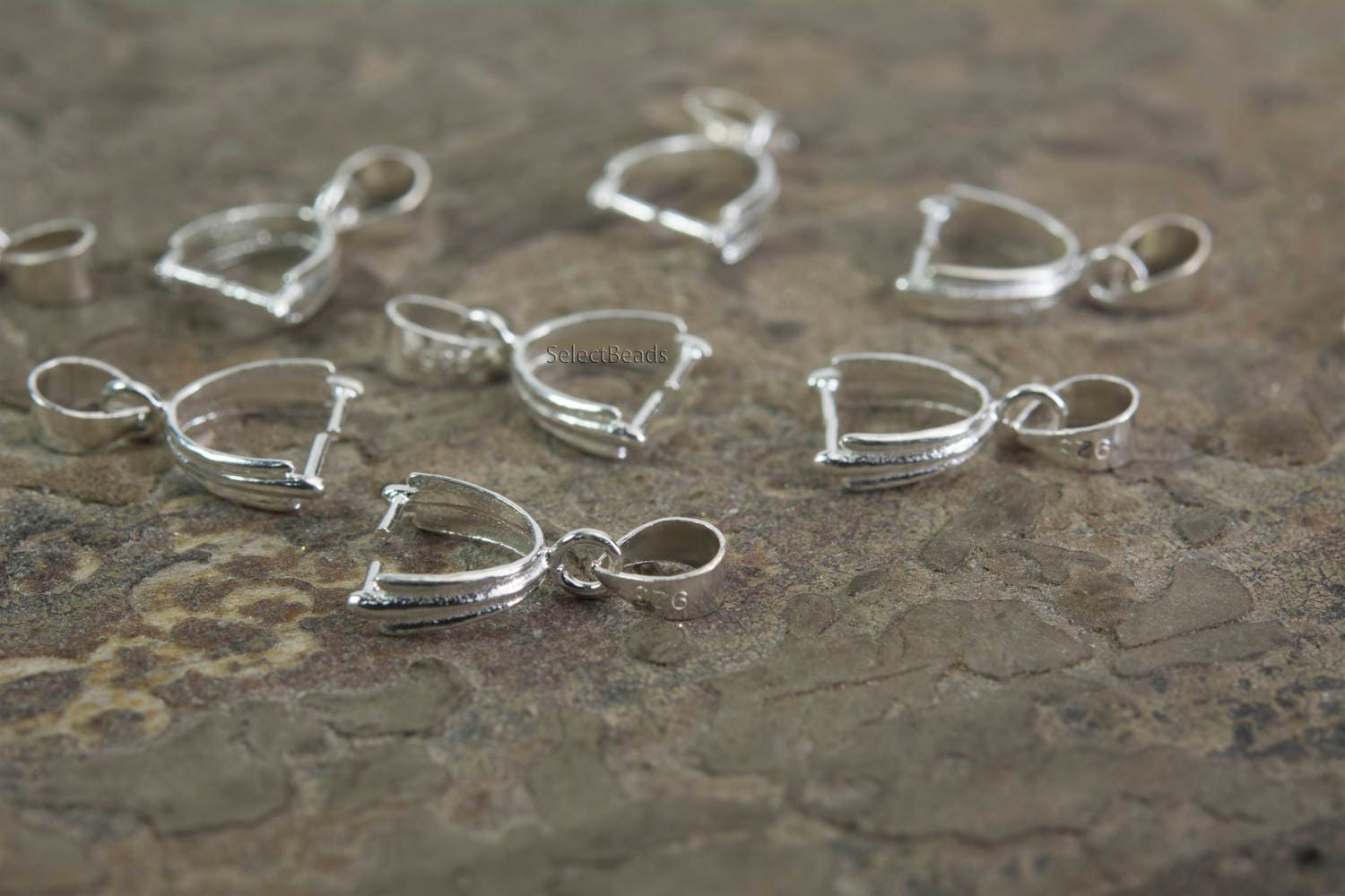 Pendant Pinch Clip Bail - Necklace Pendant Attachment - Silver Pendant ...