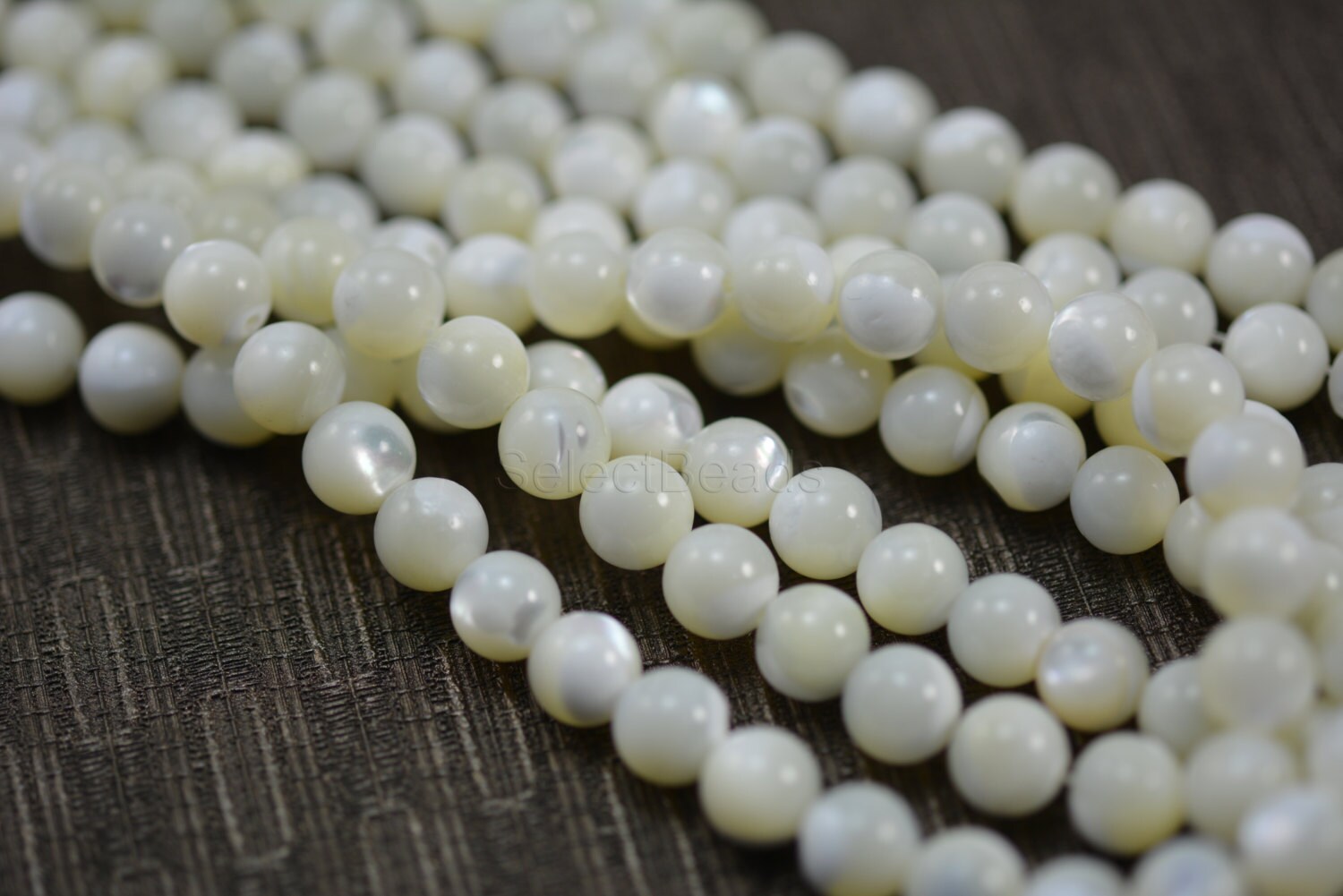 Mother of Pearl Beads White MOP Beads Round Shell Beads | Etsy