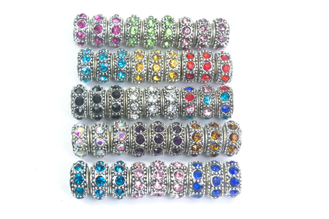 Euro European Charm Beads - Big Hole Crystal Charm Beads - Rondelle ...