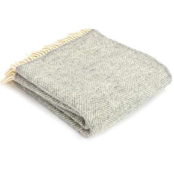 Grey Throw Blanket 100% Wool Grey Sofa Throw Grey Bed - Etsy