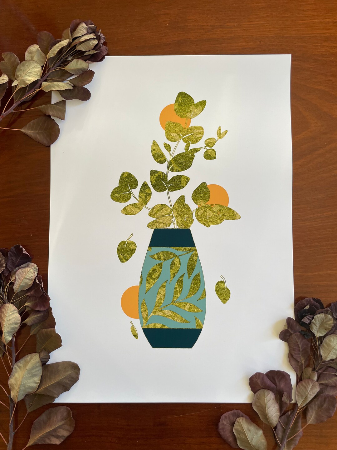 Foliage in Vase : A3 Giclée Print, Matte Finish / Northern Irish Folk ...