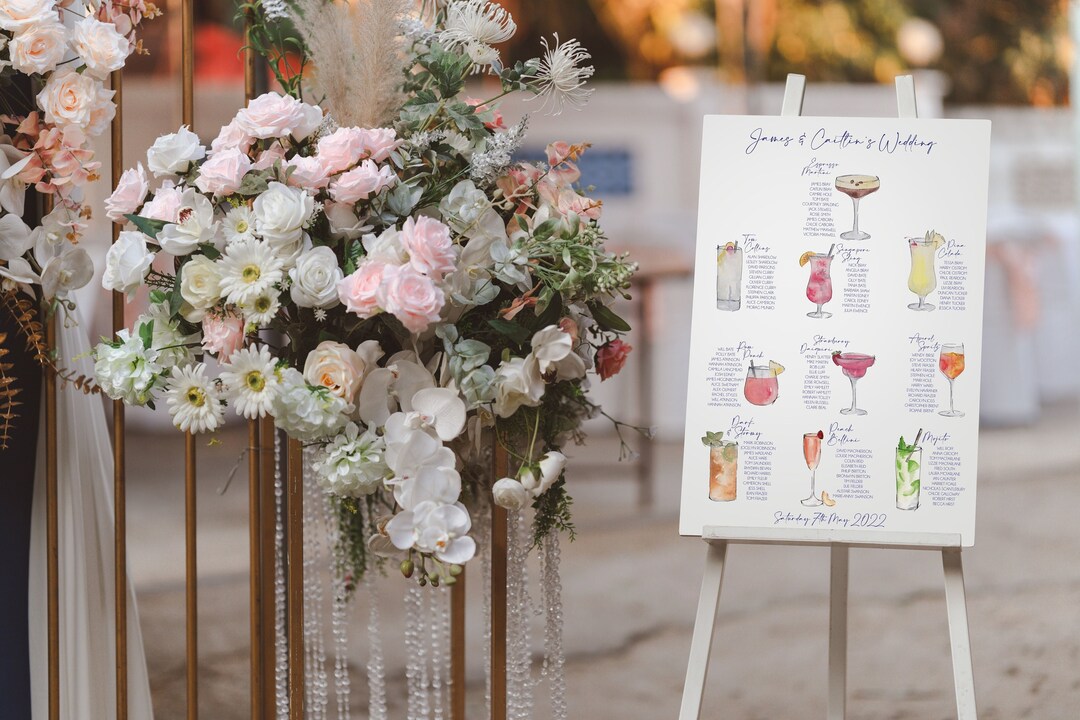 Cocktail Wedding Table Seating Plan Sign - Etsy