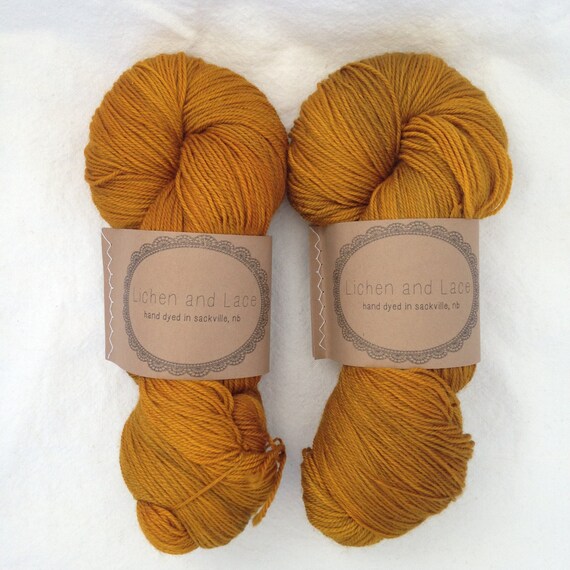 Amber Lichen and Lace Hand Dyed Yarn | Etsy