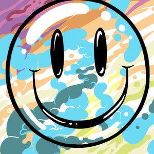 Smiley Chaos Print - Etsy