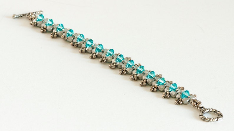 Turquoise Crystal Bracelet Beadwoven in Light Turquoise Crystals ...