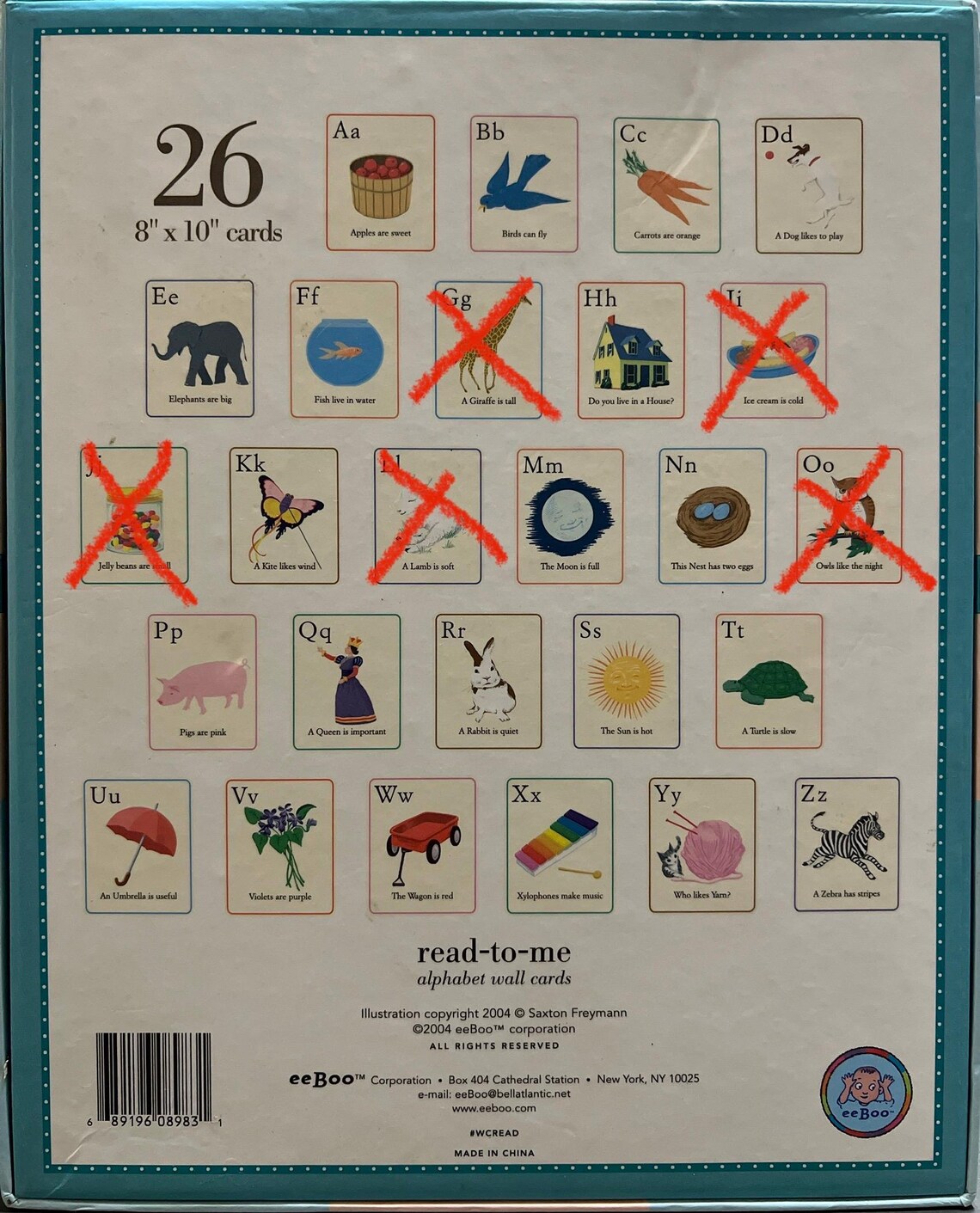 Alphabet Card ~ Read-to-me ~ Eeboo ~ Missing Letters G,i,j,l,o ~ School ...