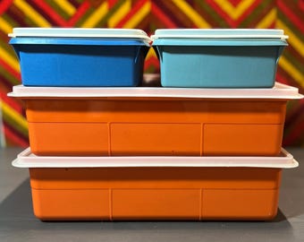 Vintage MCM Tupperware Tuppercraft Classic Orange Plastic Storage Box ...
