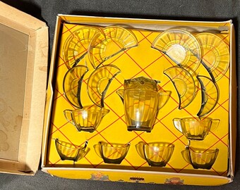 Akro Agate Tea Set - Etsy