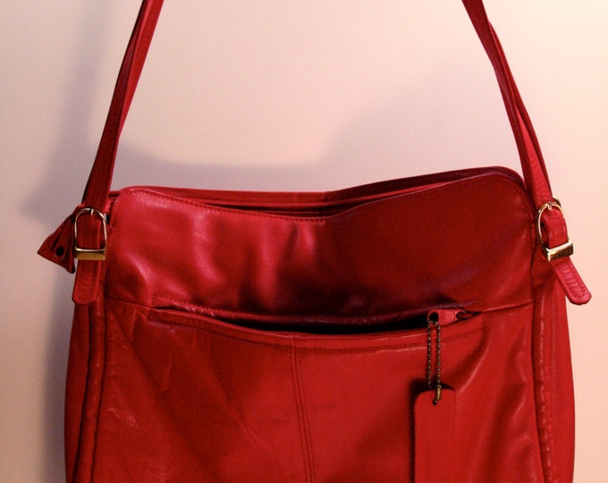 Worthington Bright Red Leather Purse - Etsy