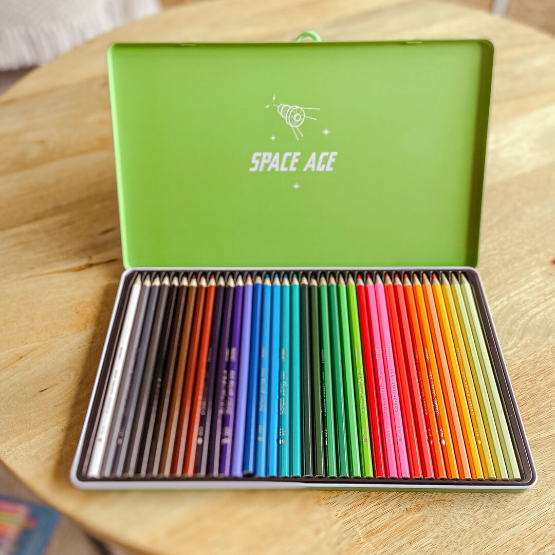 Set of 36 Colouring Pencils in a Space Themed Tin BACK TO - Etsy UK