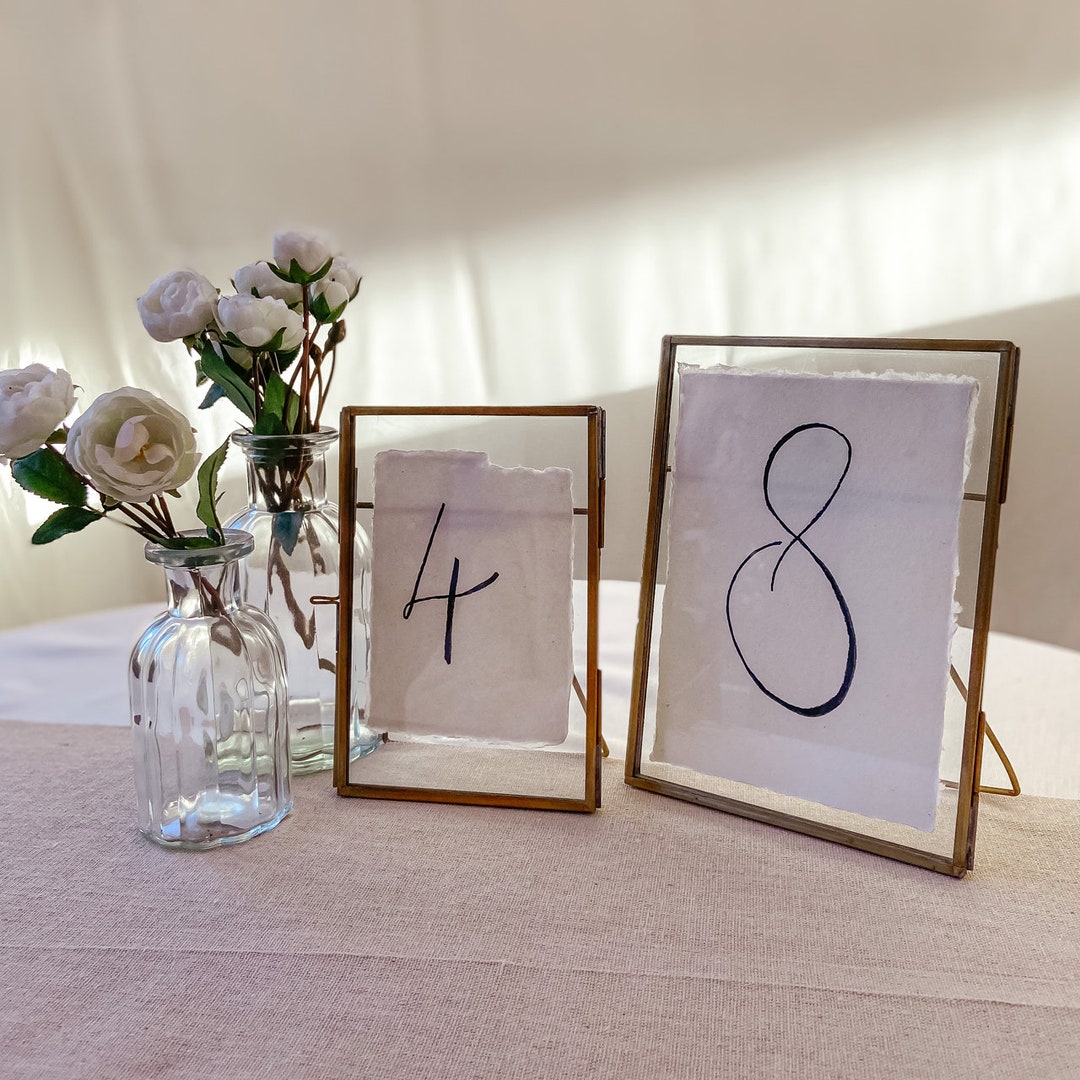 Brass Photo Frame for Wedding Table Numbers 2 Sizes 6 X 4 / 7 X 5 ...