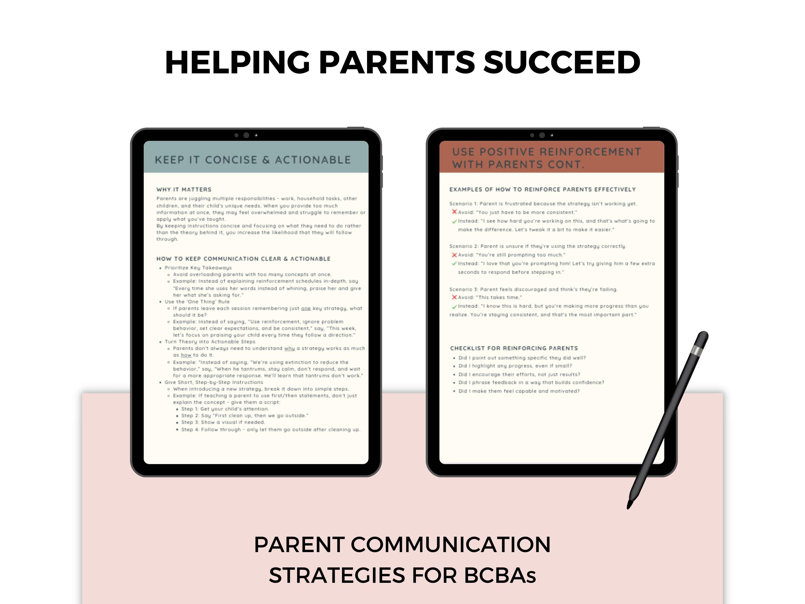 BCBA Parent Training Bundle - Communication Tips & Troubleshooting ...