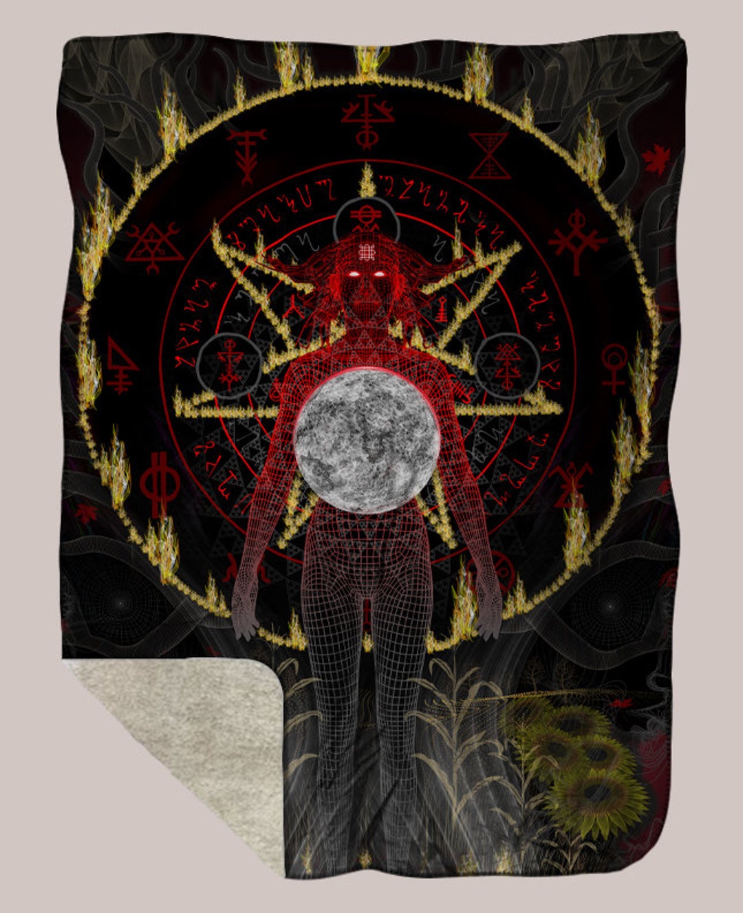 Samhain // Wiccan Pagan Blanket sherpa Goth Style by Tetramode Official ...