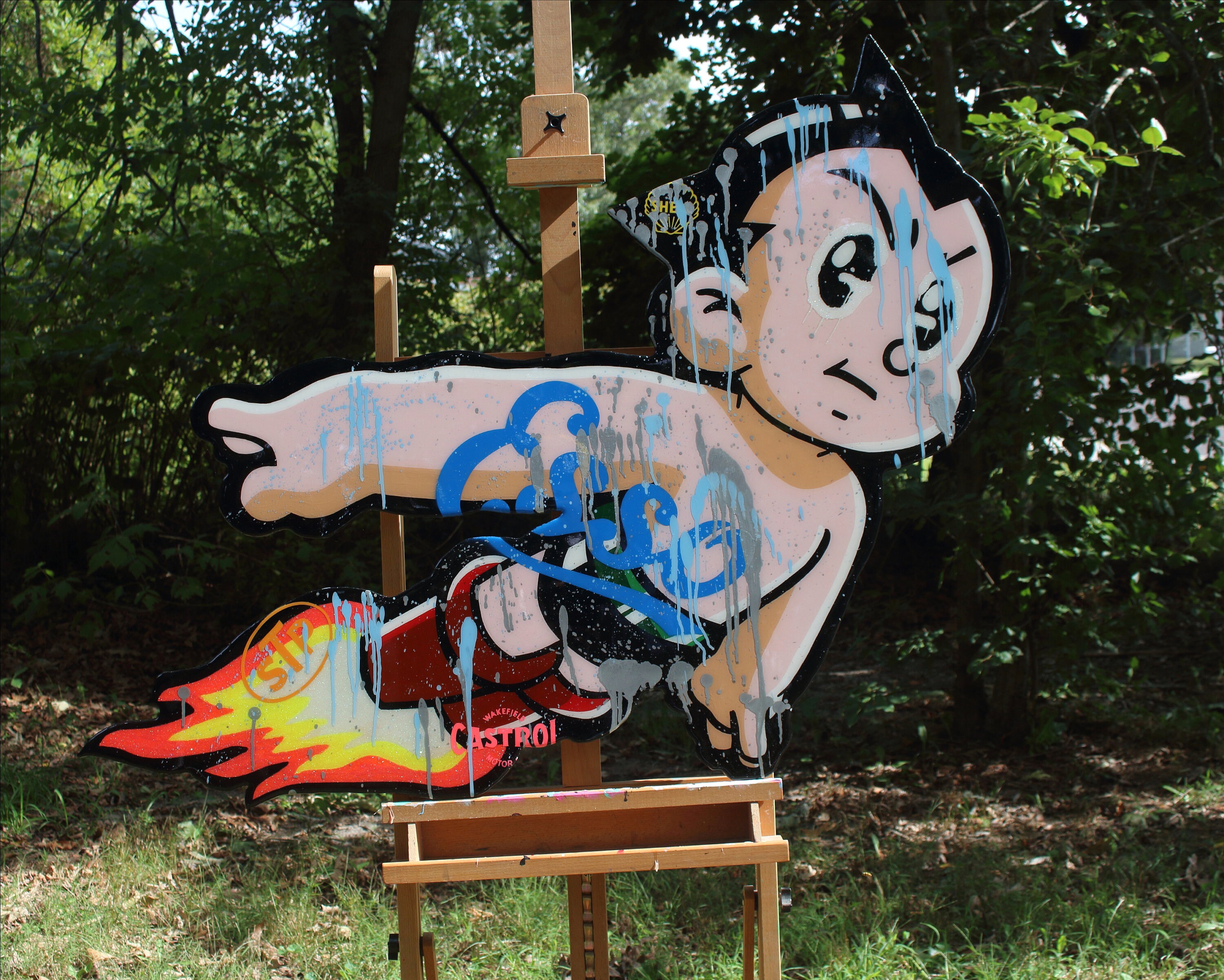 Anime Character Painting on Wood Cutout Resin Wall Art Bar Room ...