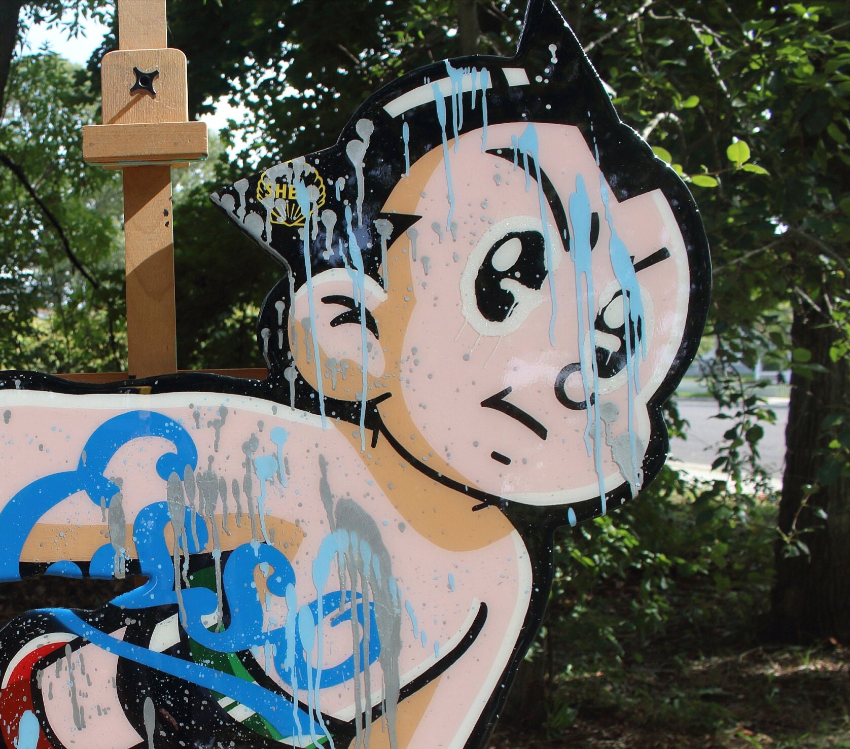 Anime Character Painting on Wood Cutout Resin Wall Art Bar Room ...