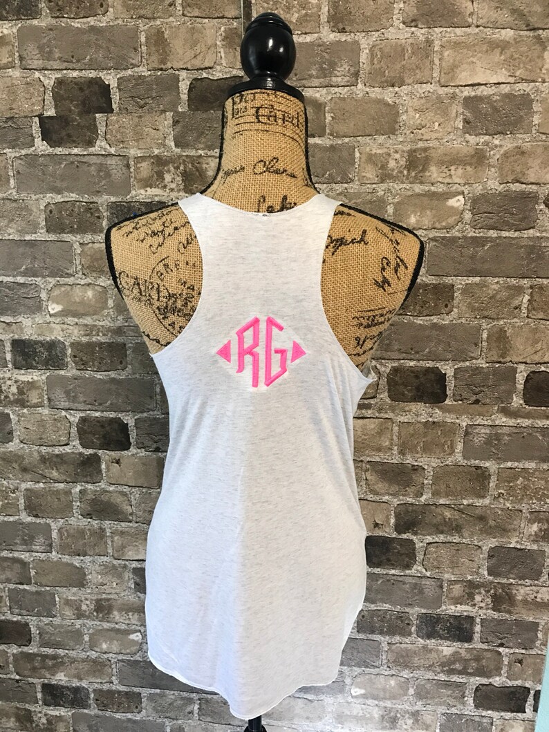 Embroidered Personalized Monogrammed Racerback Tank Top - Etsy
