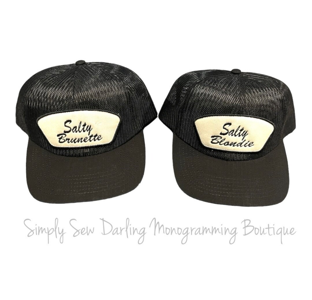 Embroidered Salty Patch Trucker Snap Back Hat - Etsy Canada