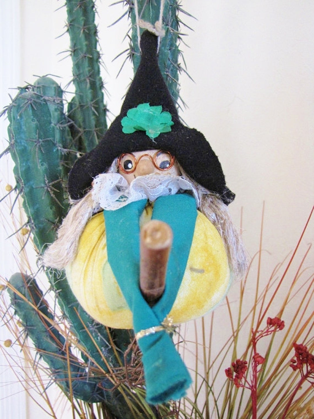 Vintage Tie-dye Handmade Halloween Witch From Poland, Kitchen Witch ...