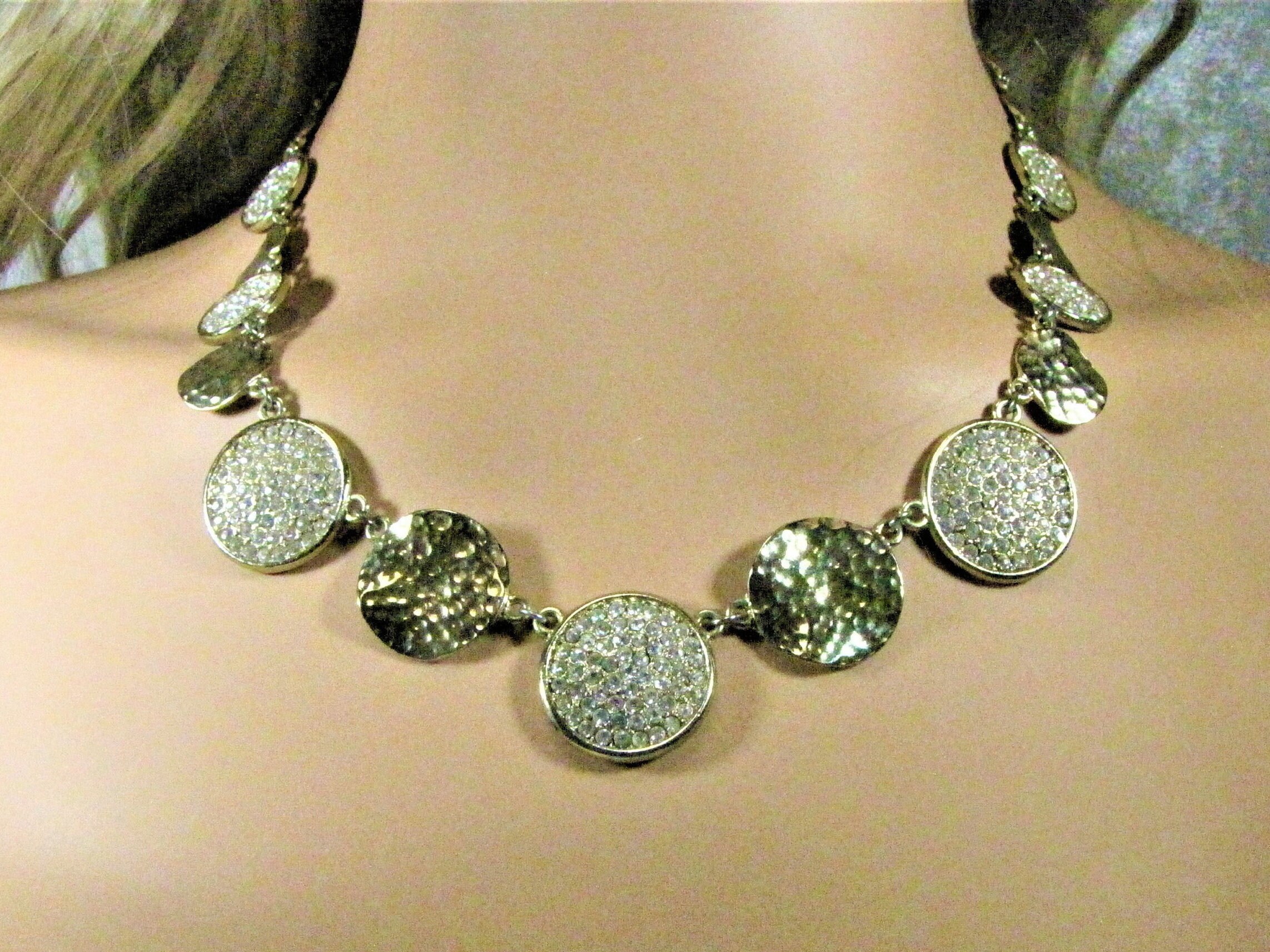 Statement Circle Coin Disk Necklace Gold Geometric Necklace - Etsy