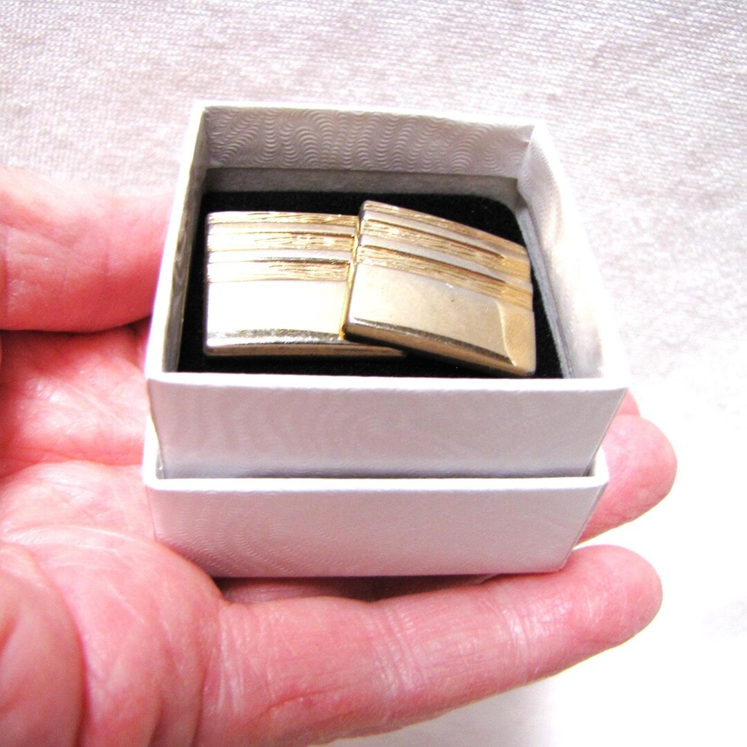 Vintage Gold Textured Cufflink Set - SWANK - Square Design - Etsy