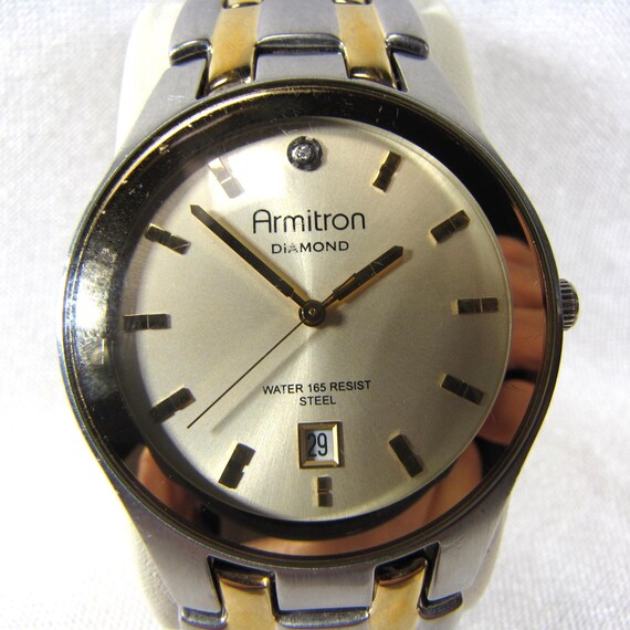 Men's Vintage Stainless Steel Quartz Battery Wrist Wa… - Gem