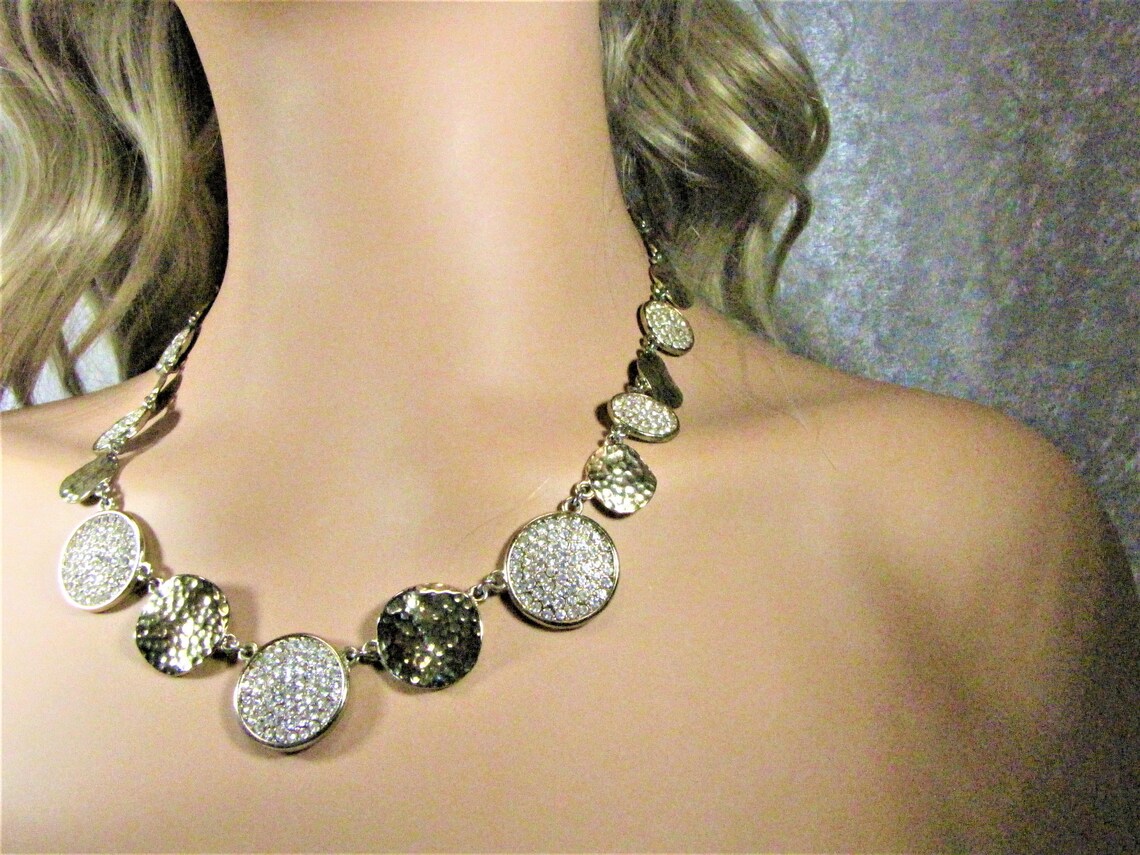 Statement Circle Coin Disk Necklace Gold Geometric Necklace - Etsy