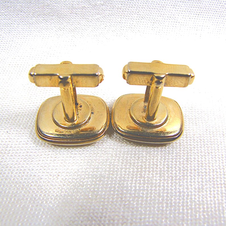 Gold Plated Black Enamel Cufflinks With Gold Sword or Scimitar in ...