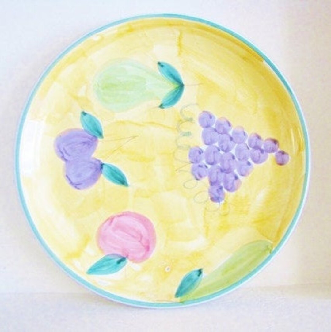 Yellow Ceramic Platter, Dining Serving Platter Tray, Round Fruit Tray ...