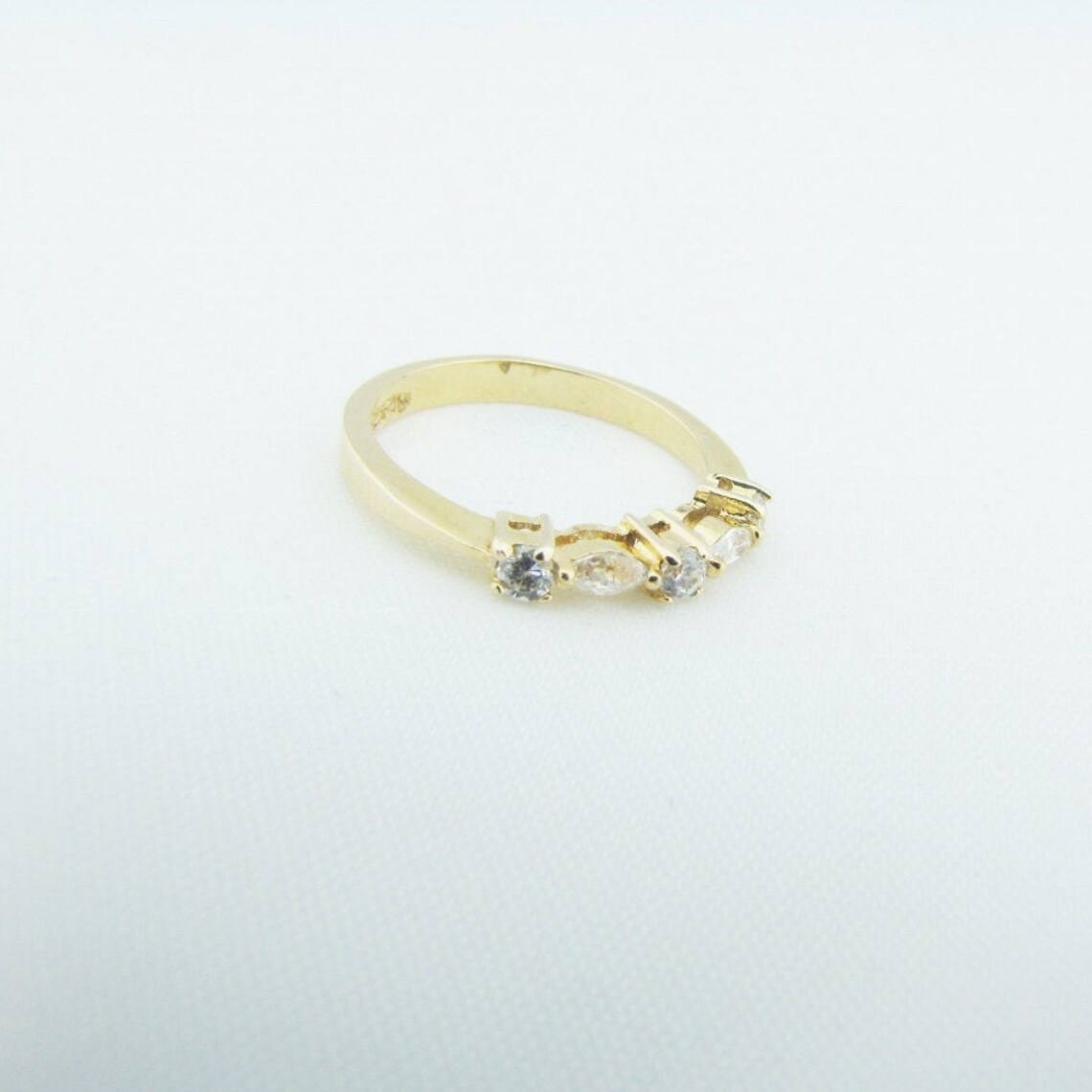 Crystal Gemstone and Gold Engagement Promise Wedding Ring - Etsy