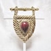 Antiqued Gold & Red Goldstone Brooch Pin, Victorian Designed Dangle ...