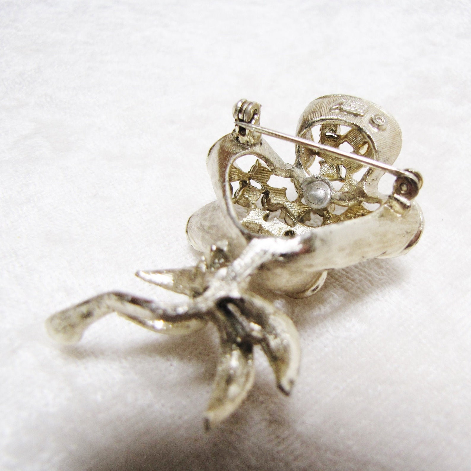 Vintage Coro Flower Brooch Designer 1950s Floral Rhinestone & | Etsy