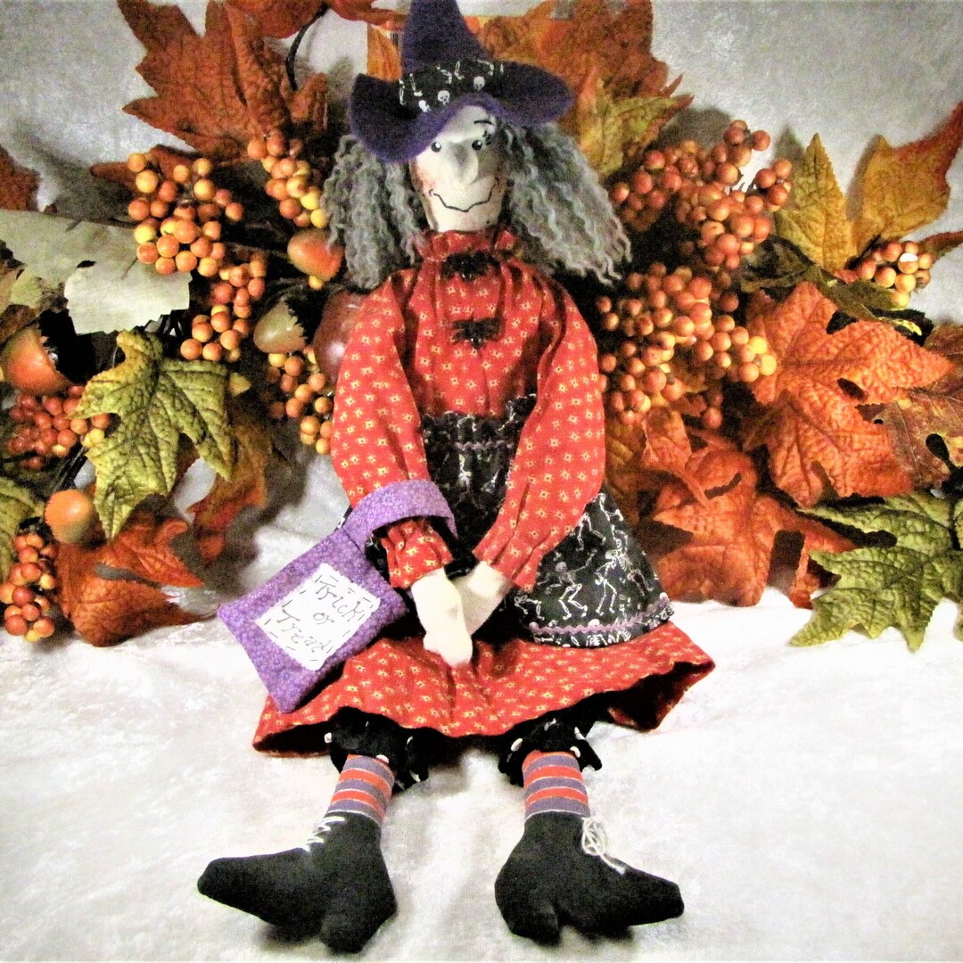 Bewitching Rag Doll, Primitive Display Softie Witch, Collectible ...