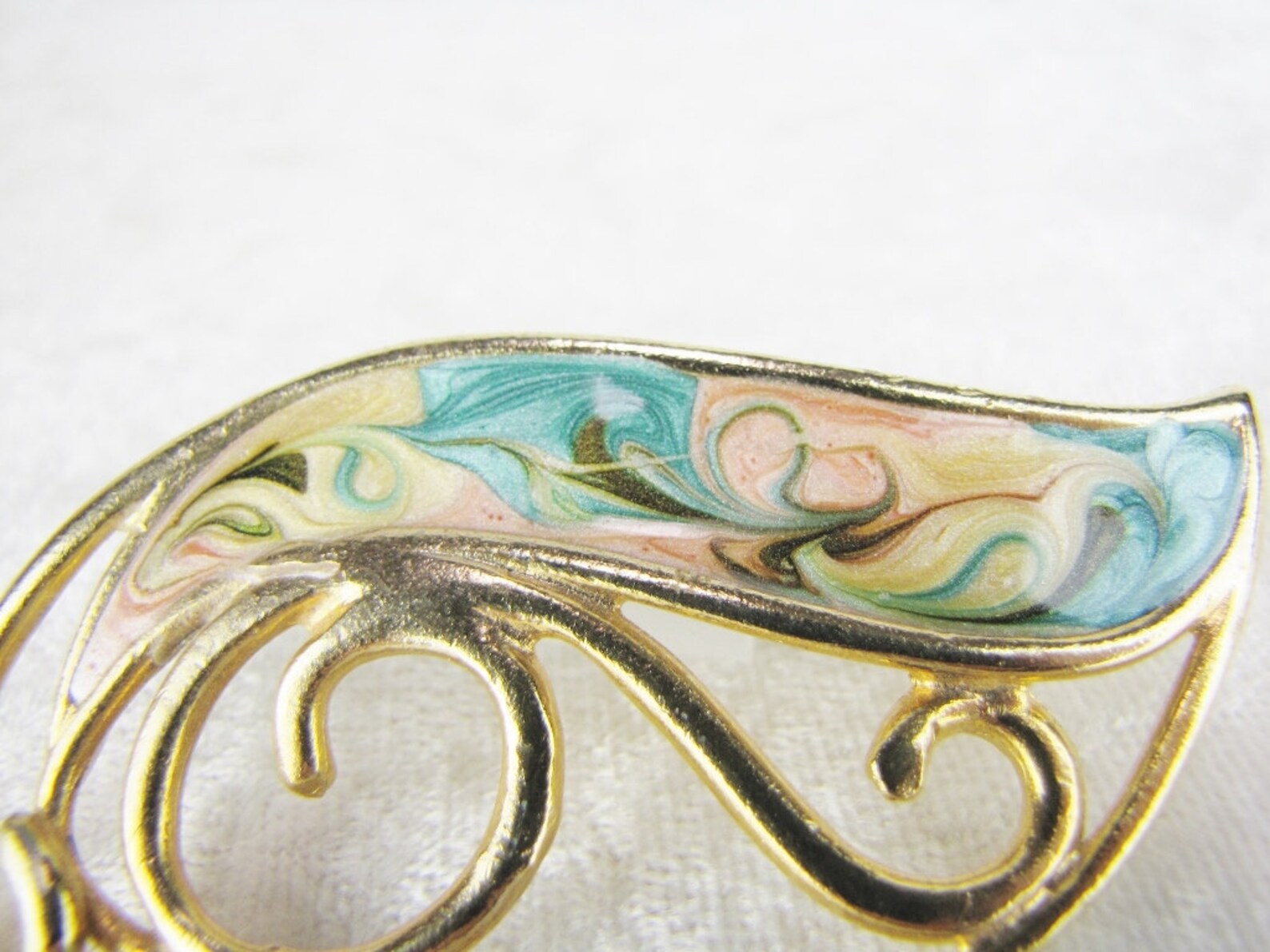 Enamel Pin, Turquoise and Pastel Brooch Pin, Gold Costume Jewelry, Wife ...