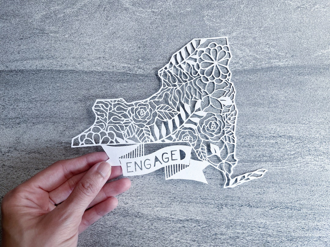 Customizable Mini Papercut Map, Personalized Paper Art, State Cut-out ...