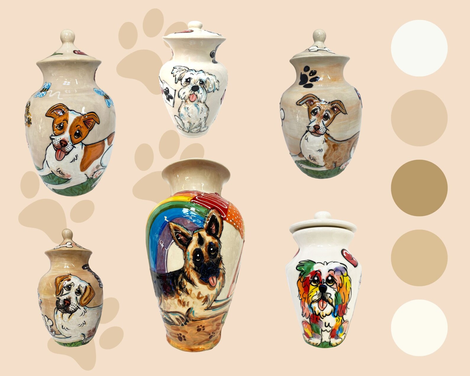 Dog Memorial Vase / Custom Hand Painted / Pet Urn / Loss of - Etsy
