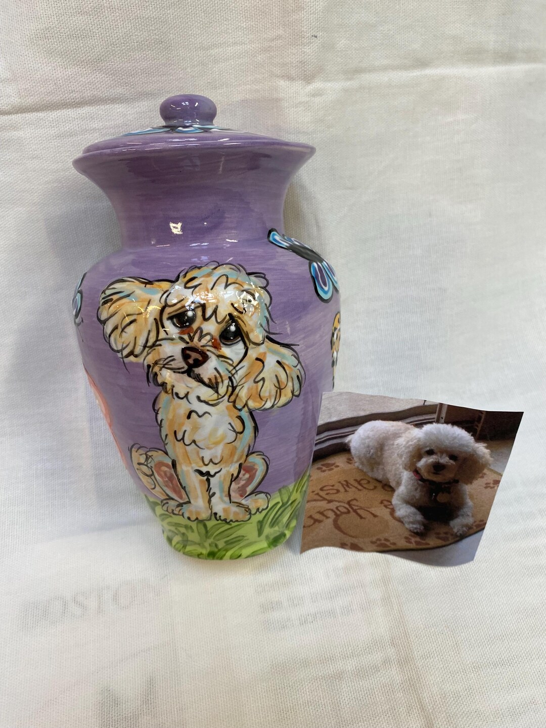 Apricot Poodle Dog Urn, Small Pet Urn, Custom Pet Urn, Small Pet Ashes ...