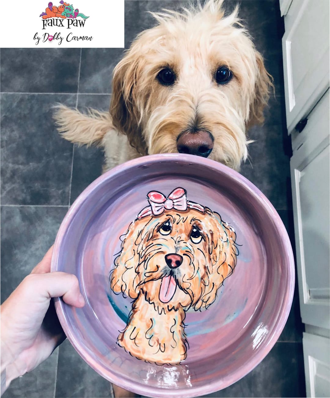 Labradoodle Lover Ceramic Dog Bowl, Food & Water Bowl, Personalized ...