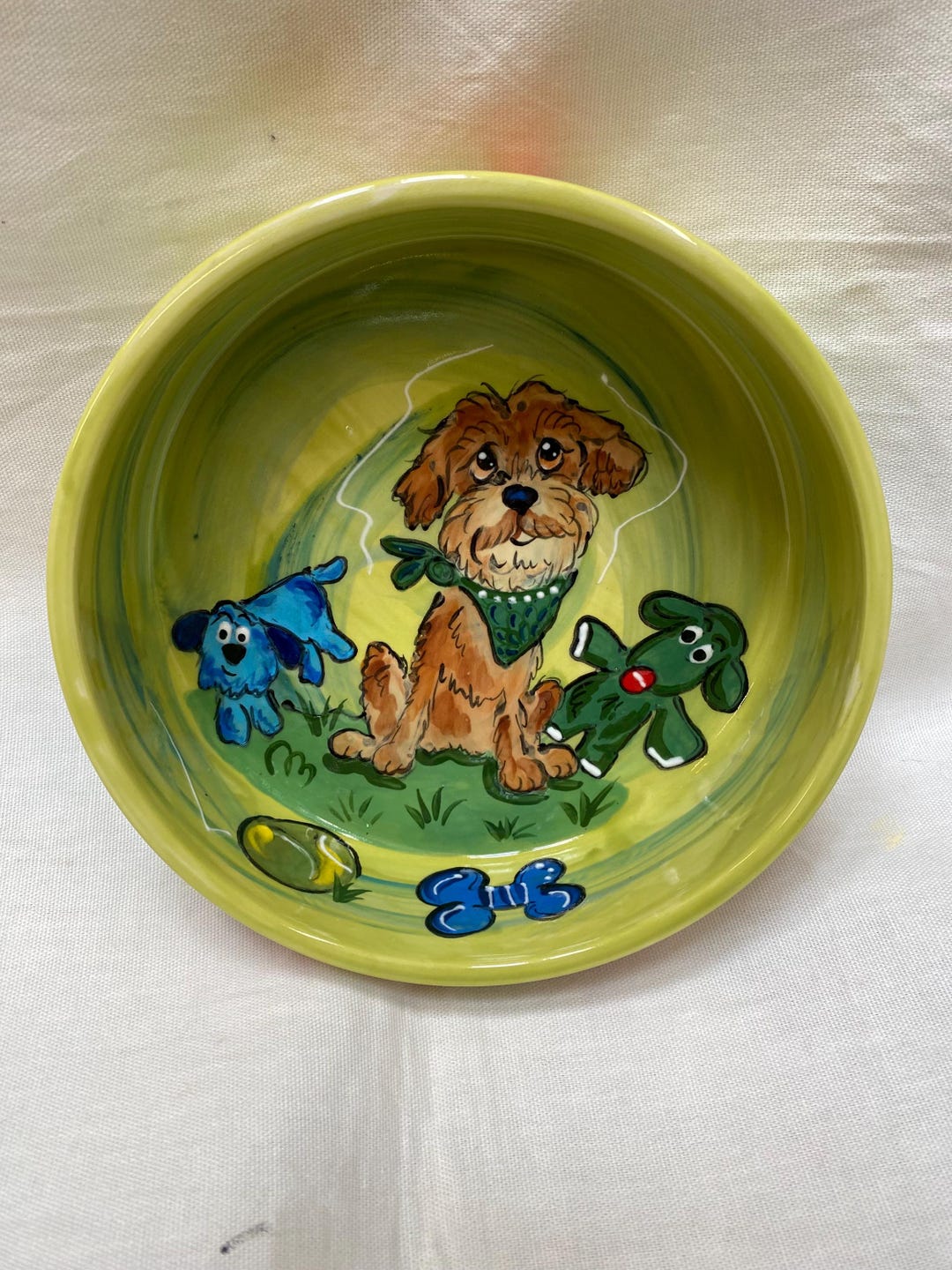 Mixed Breed Ceramic Food & Water Dish, Custom Dog Bowl, Whimsical ...