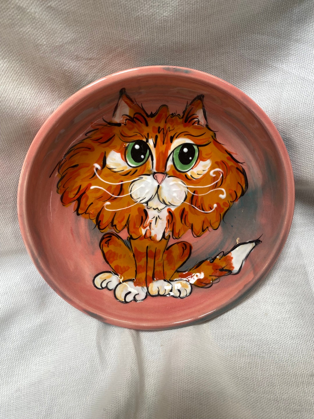 Cute Cat Bowl / Custom Cat Food Bowl / Cat Dish / Kitty Dish/ Pet Food ...