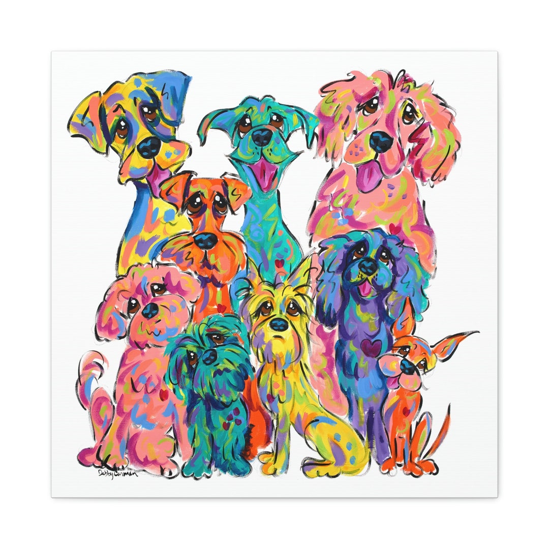 Rainbow Palz Pet Painting by Fauxpaw Productions/dogart/ Home Decor ...